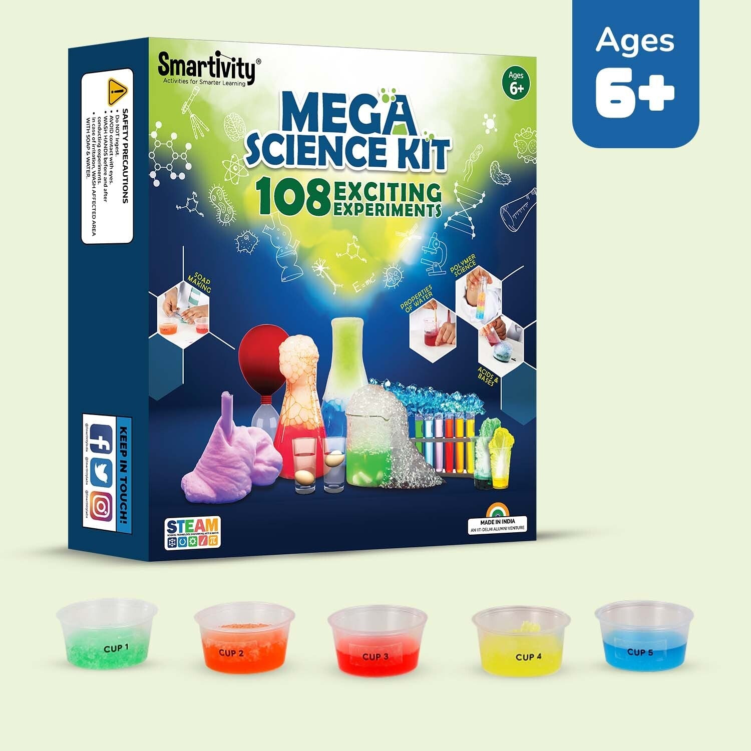 Mega Science Kit - 108 Experiments | Biggest STEAM Activity Box | 6-10 ...