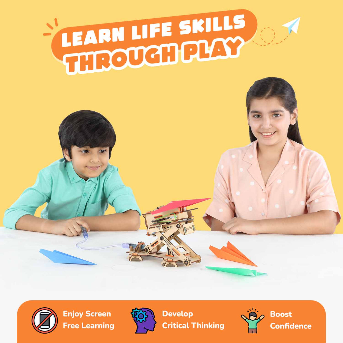 Hydraulic Plane Launcher | Build-It-Yourself STEAM Toy | 6-10 Years | – Smartivity USA